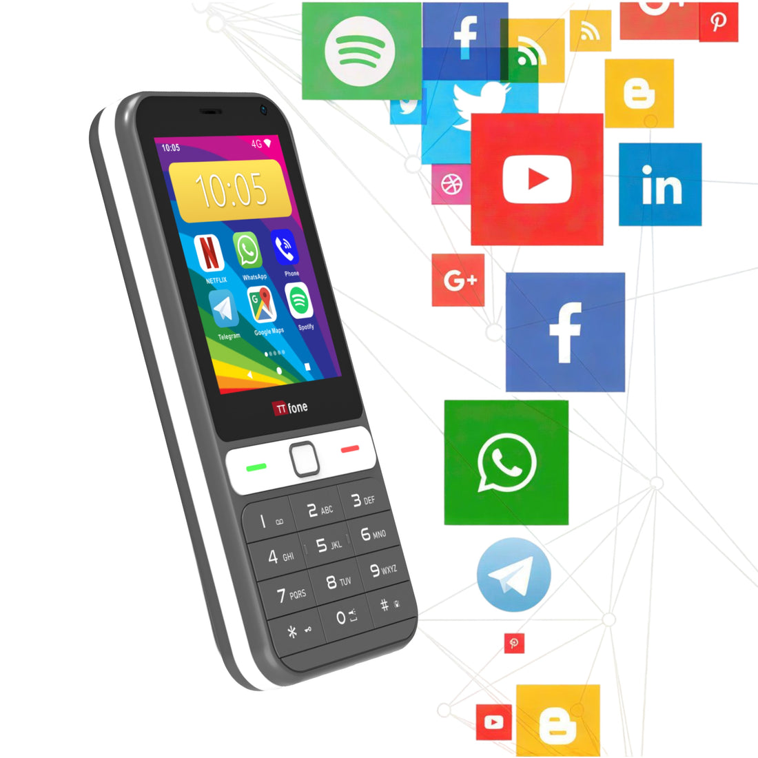 TTfone TT280 – Simple 4G Dual SIM Bar Phone with Android, 2.8 ...