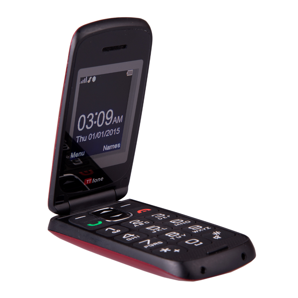 TTfone Star Red TT300 Big Button Flip Mobile Phone | TTfone.com