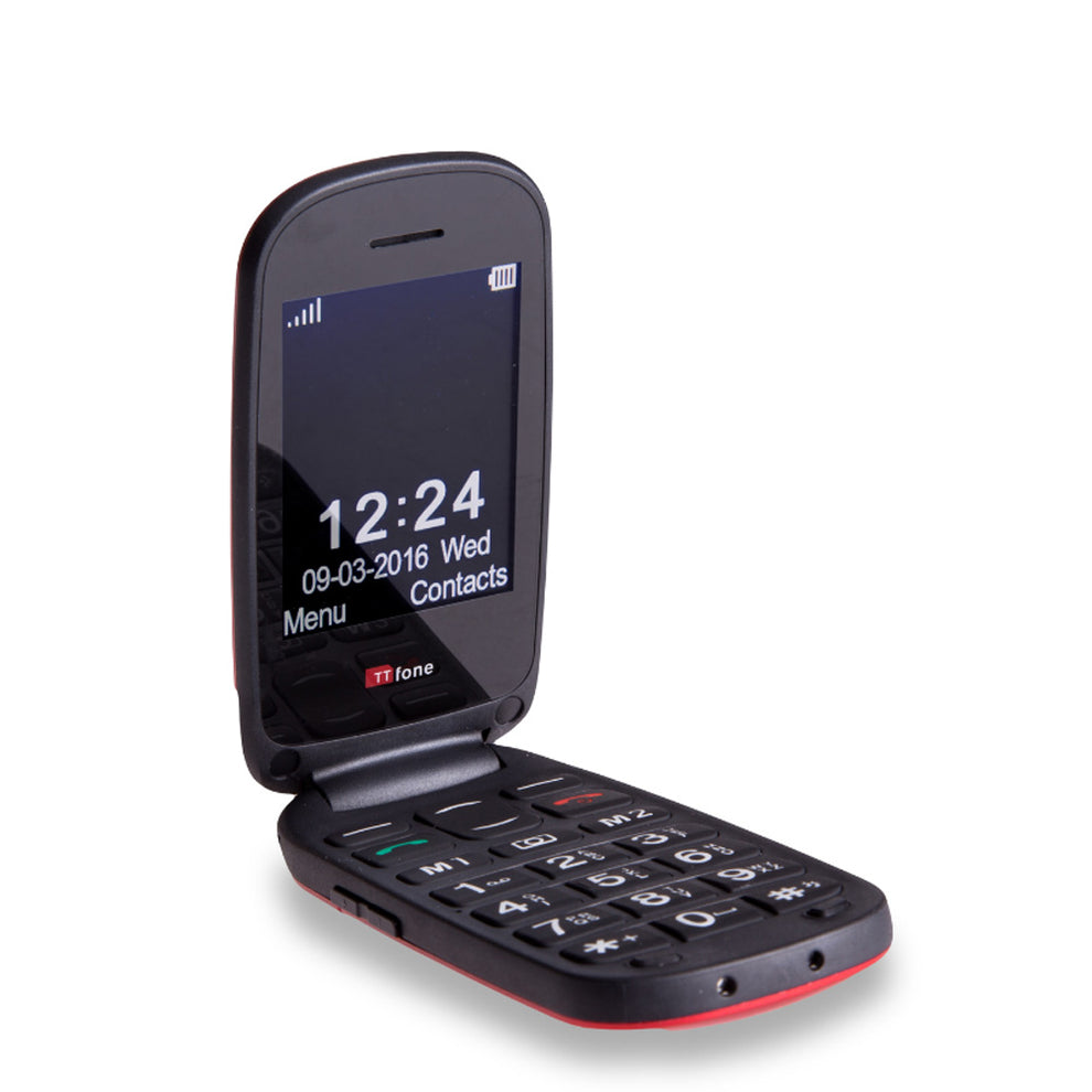 TTfone Red Lunar TT750 Flip Big Button Fip Mobile | TTfone.com