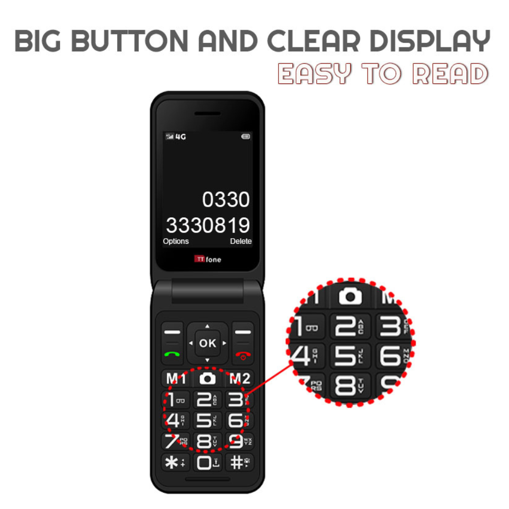 TTfone TT760 4G Big Button Flip Mobile Phone
